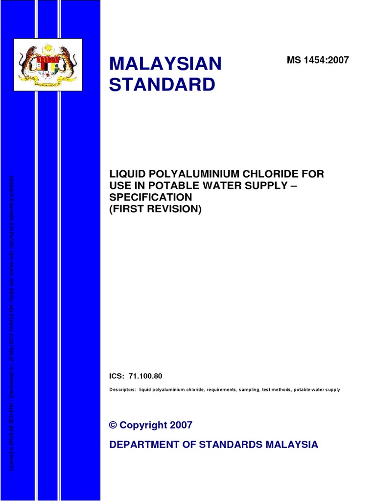 MS 1454-2007 - Envilab | PDF | Standardization | Aluminium