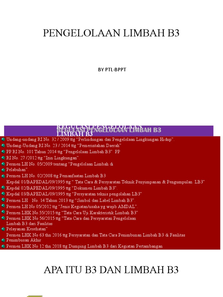Pengelolaan Limbah B3 | PDF