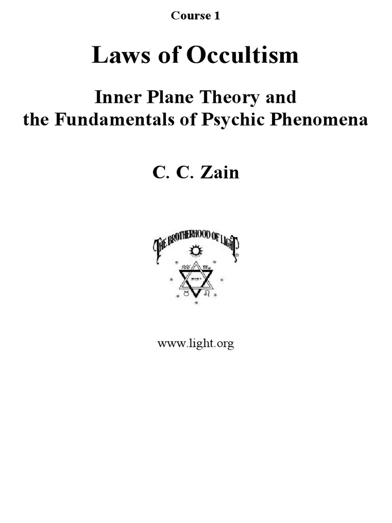 Book - C. C. Zain - 01 - Laws of Occultism | Download Free PDF ...