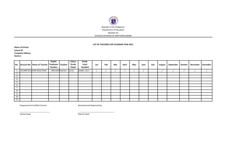 SHA Multigrade Template 2021 | PDF