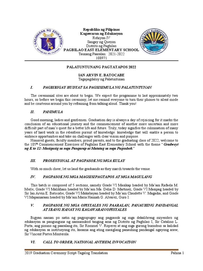 Pagtatapos ng K to 12: Masigasig sa mga Pangarap at Matatag sa mga ...