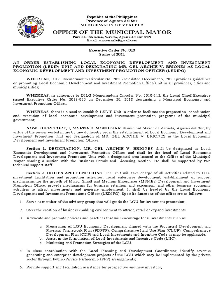 Office of The Municipal Mayor: Purok-4, Poblacion, Veruela, Agusan Del ...