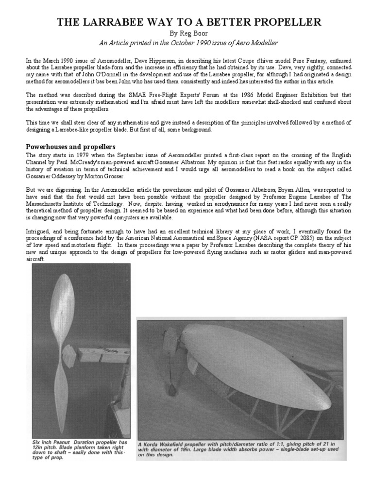 The Larrabee Way To A Better Propeller: An Article Printed in The ...