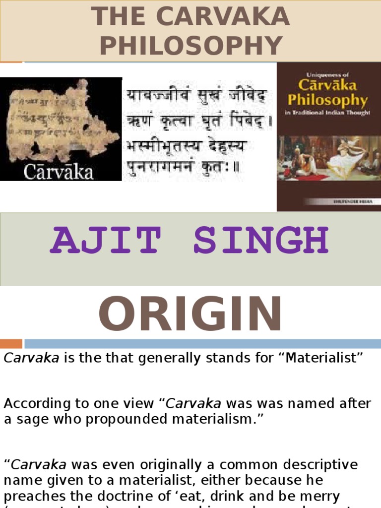 The Carvaka Philosophy | PDF | Epistemology | Reality