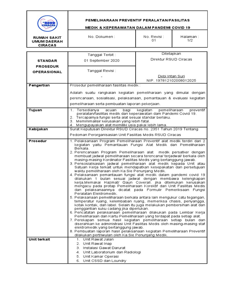 SPO 4 Preventive Maintenance PANDEMI Covid | PDF