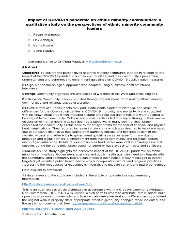Research Sample | Download Free PDF | Health Equity | Creative Commons ...