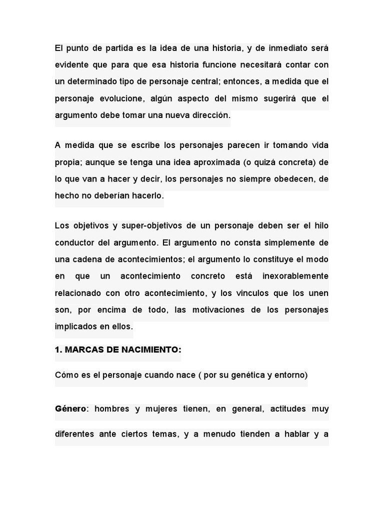 Creación y Evolución de Personajes | PDF | Escritores | Vida