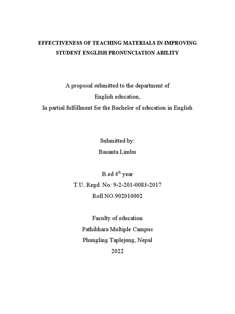 Effectiveness of Teaching Materials in Improving Student English Pronunciation Ability ...