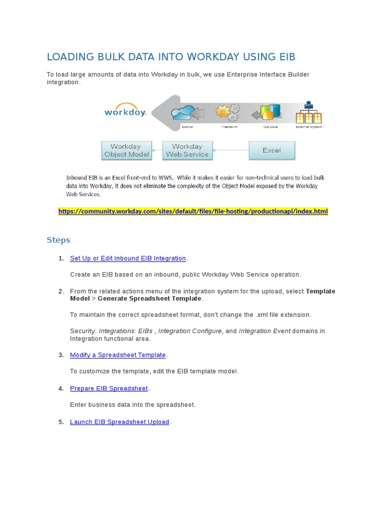 Loading Bulk Data Into Workday Using Eib: Steps | PDF | File Transfer ...