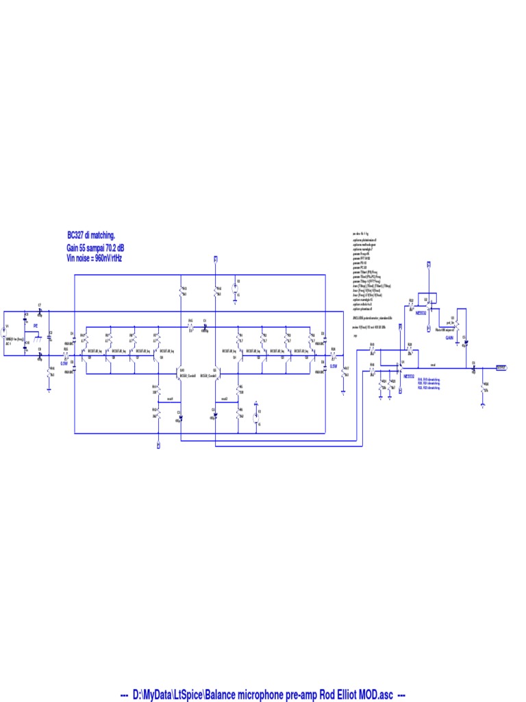 Balance Microphone Pre-Amp Rod Elliot MOD | PDF | Analog Circuits