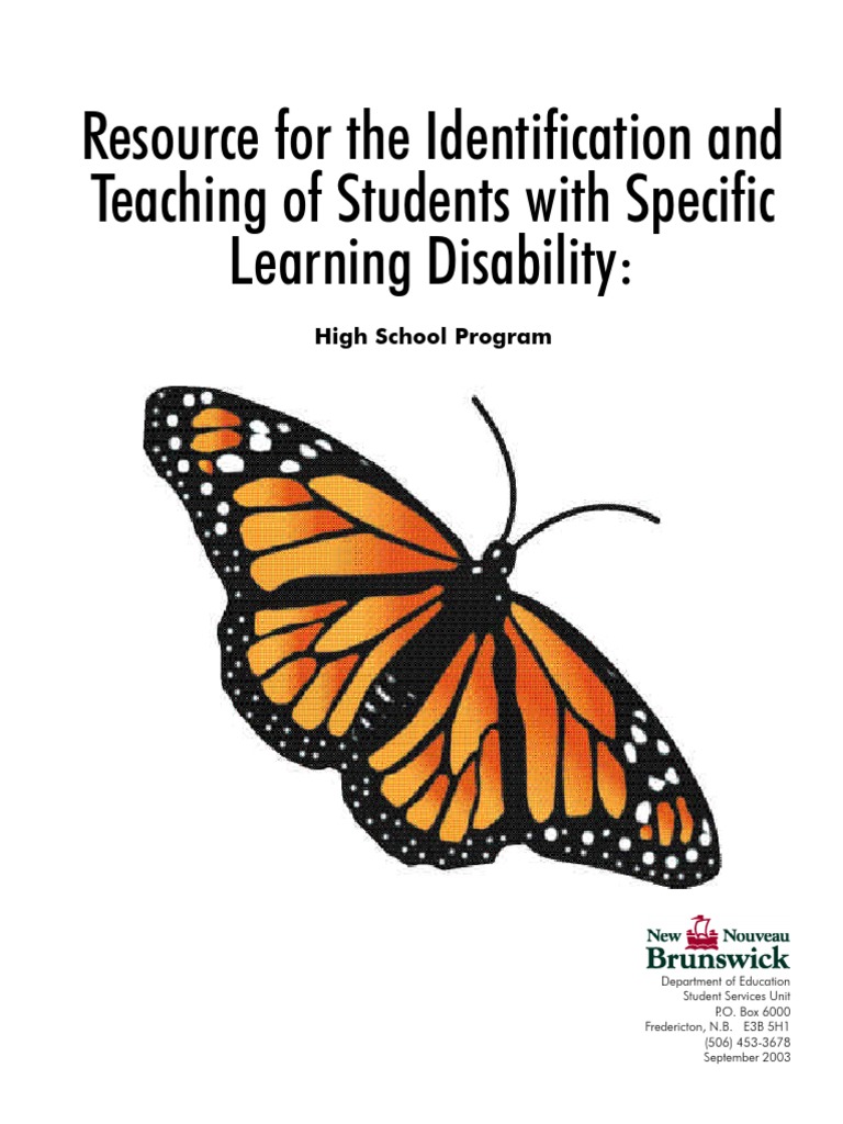 Resource Identification Teaching Students Specific Learning Disability High School Program | PDF ...