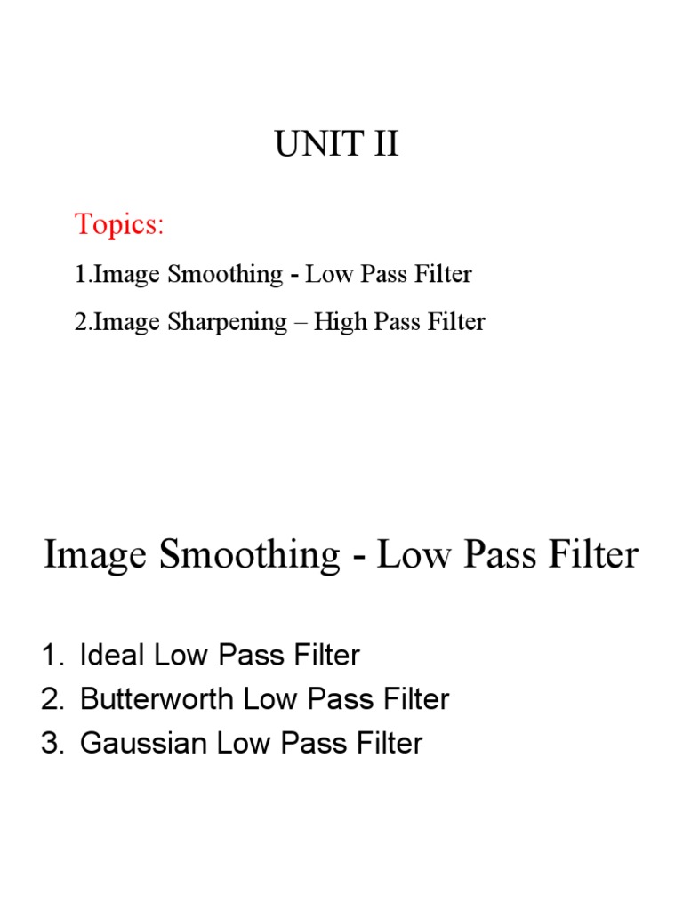Image Smoothing & Image Sharpening in Frequency Domain | PDF