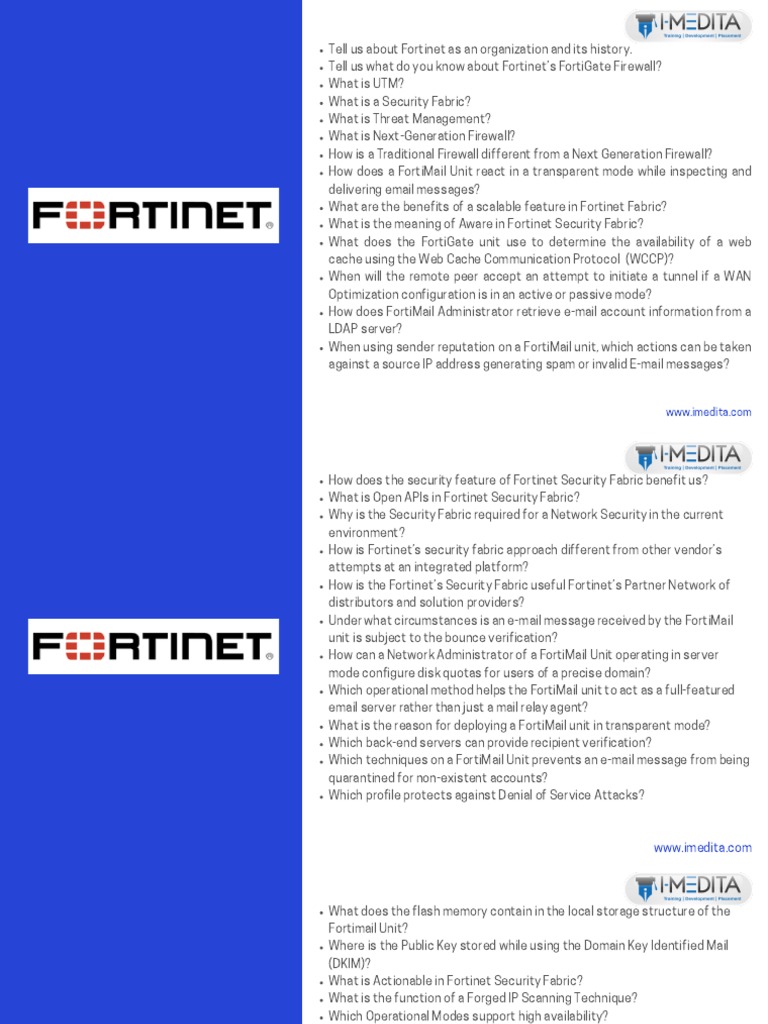 FortiGate Interview Questions Only | PDF | Firewall (Computing) | Port (Computer Networking)