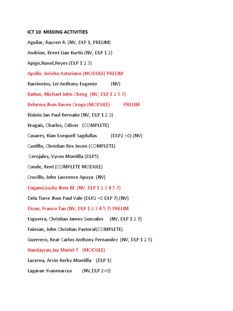 Ict 10 Missing Activities Pdf
