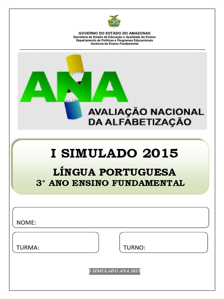Simulado de Língua Portuguesa para 3 Ano Modelo 2 | PDF