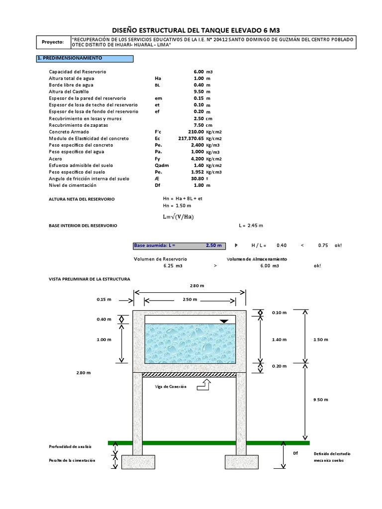 RESERVORIO ELEVADO DE 6 M | PDF | Sectores Economicos | Física Aplicada e Interdisciplinaria