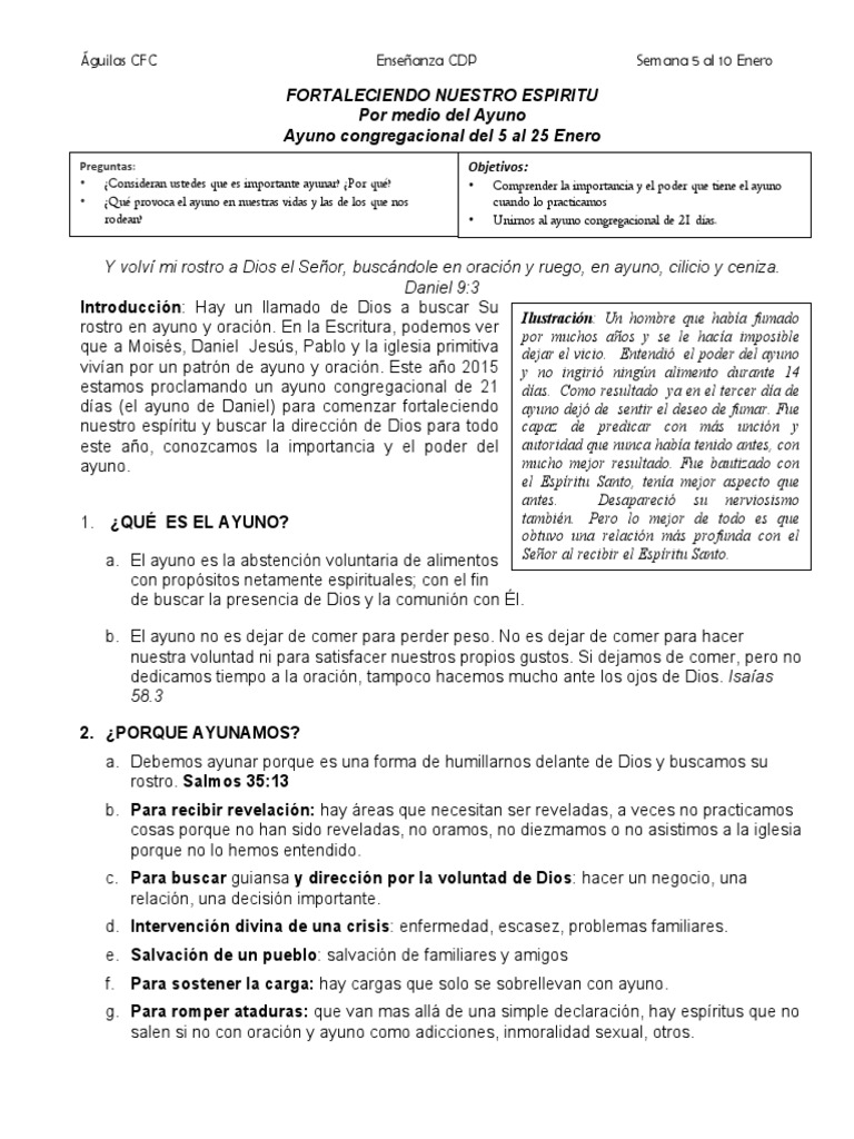 Fortaleciendo Nuestro Espiritu Por Medio Del Ayuno | Download Free PDF ... Fortaleciendo Nuestro Espiritu Por Medio Del Ayuno | Download Free PDF ...