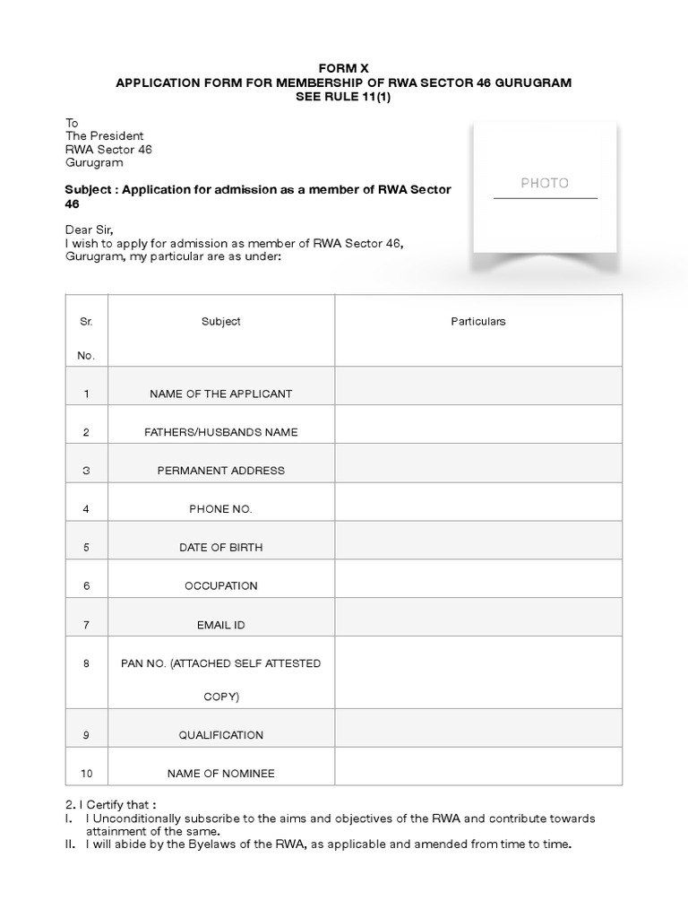 Membership Form RWA | PDF | Identity Document | Privacy