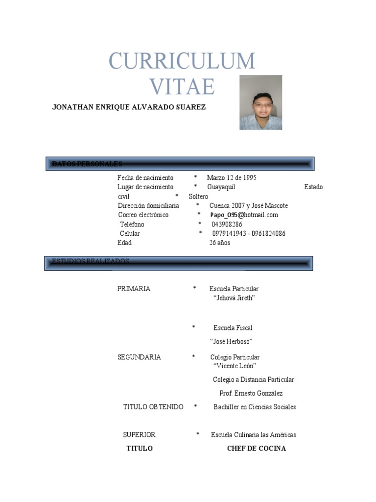 Curriculum Jonathan | PDF