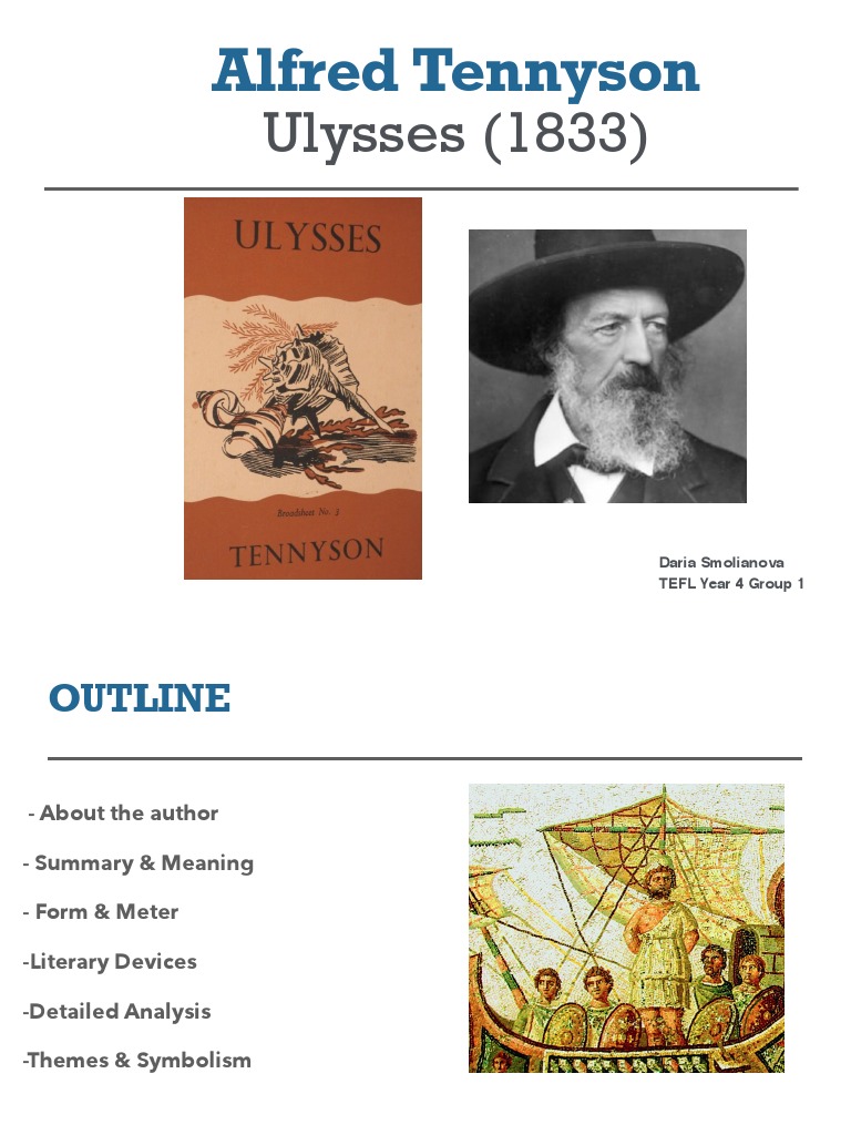 Alfred Tennyson: Ulysses (1833) | PDF | Metre (Poetry) | Poetry