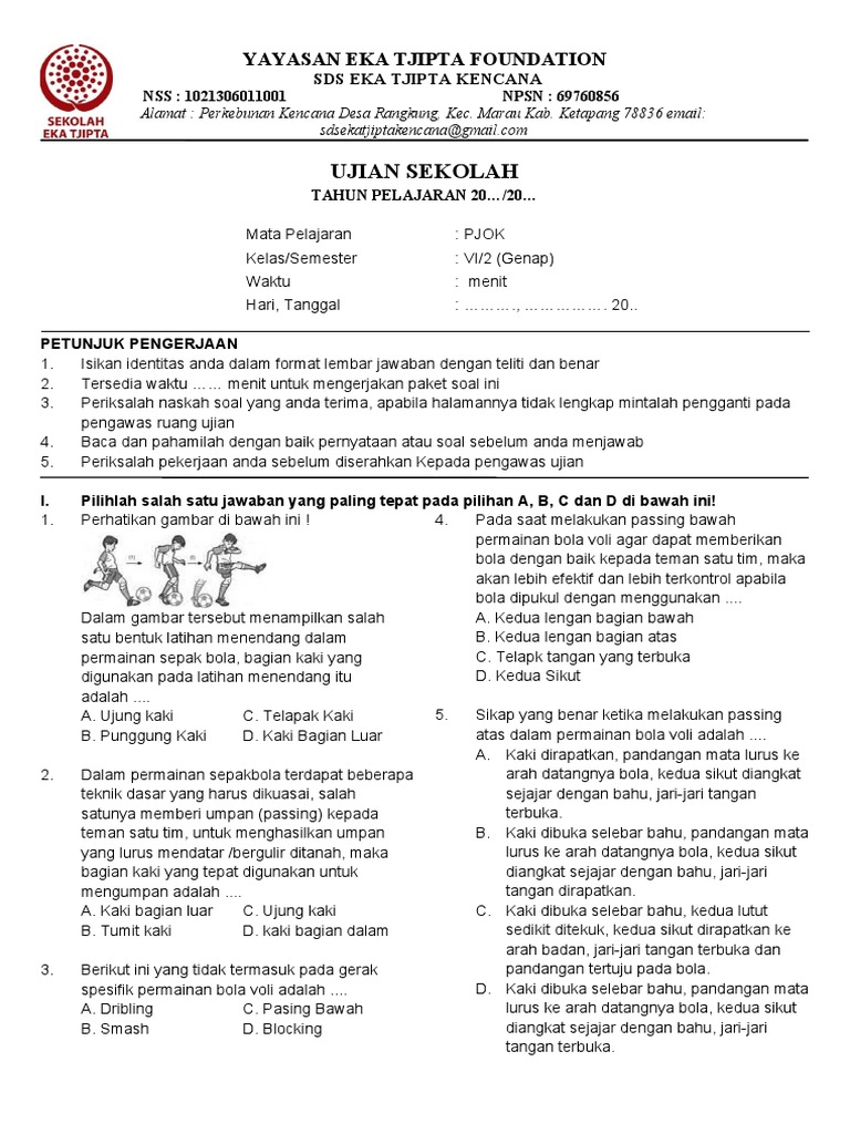 Soal Pat Pjok | PDF
