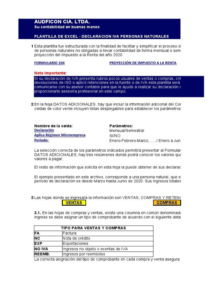Demo Declaracion de 104 Iva Personal Natural No Contabilidad | PDF | Impuesto al valor agregado ...