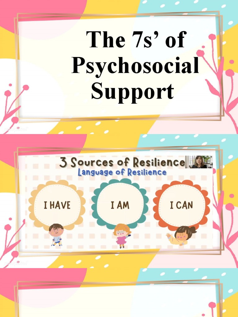 The 7s' of Psychosocial Support | PDF | Self Esteem | Self Awareness