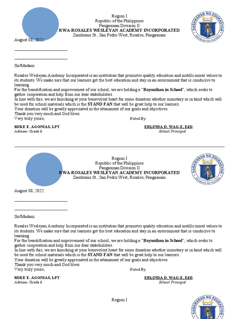 LETTER for RWA | PDF