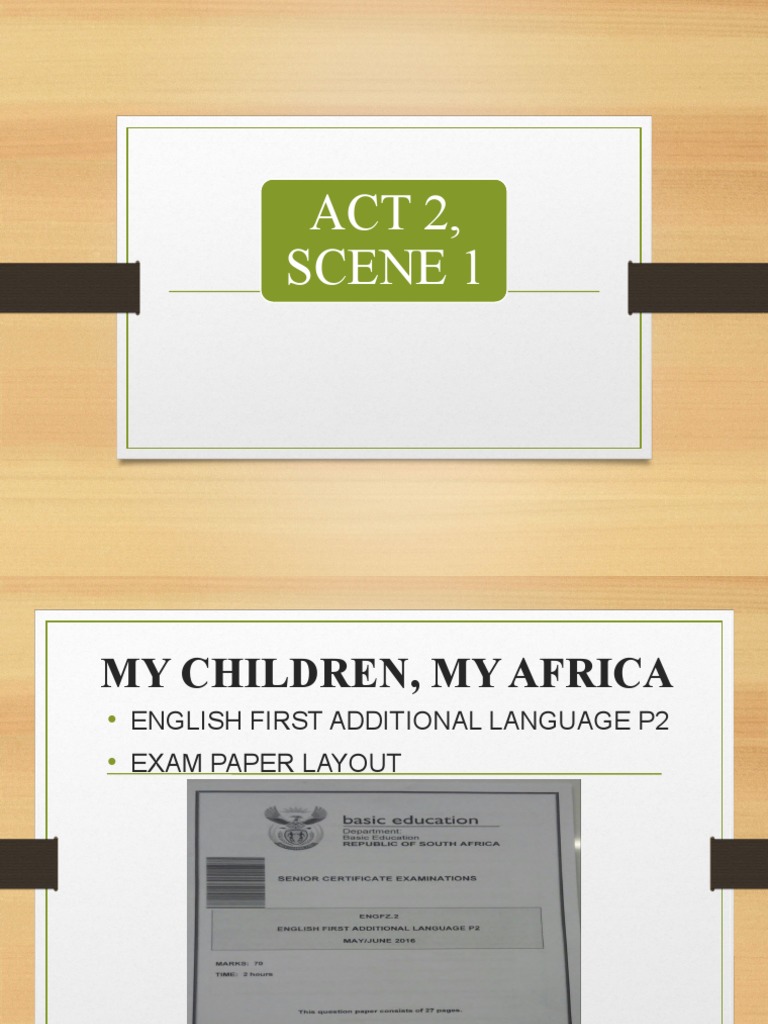 My Children! My Africa! - Act2 | PDF