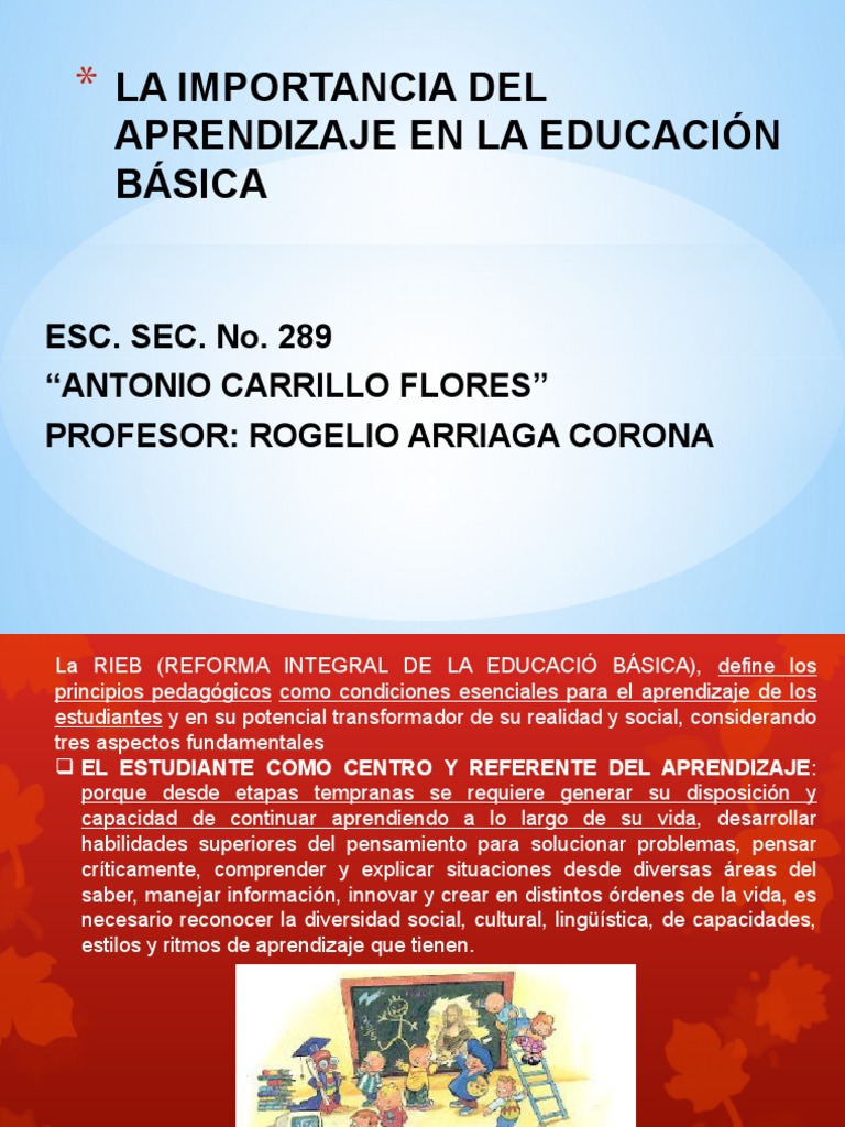 La Importancia Del Aprendizaje en La Educación Básica | PDF | Aprendizaje | Pensamiento