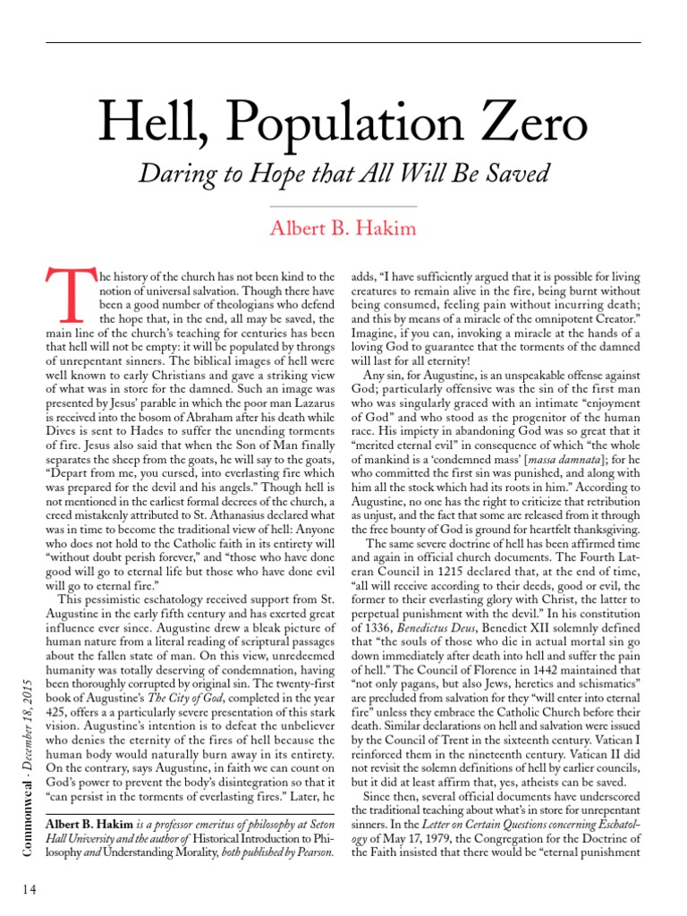 hell population zero | PDF | Hell | Origen