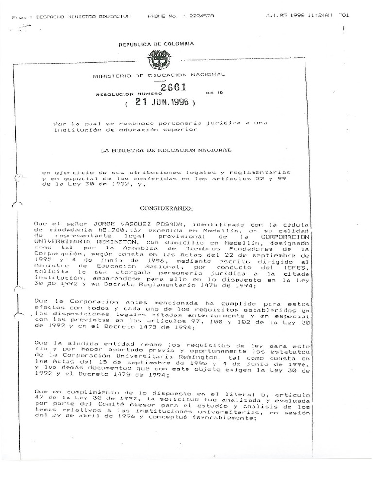 Resolución 2661 Del MEN | PDF