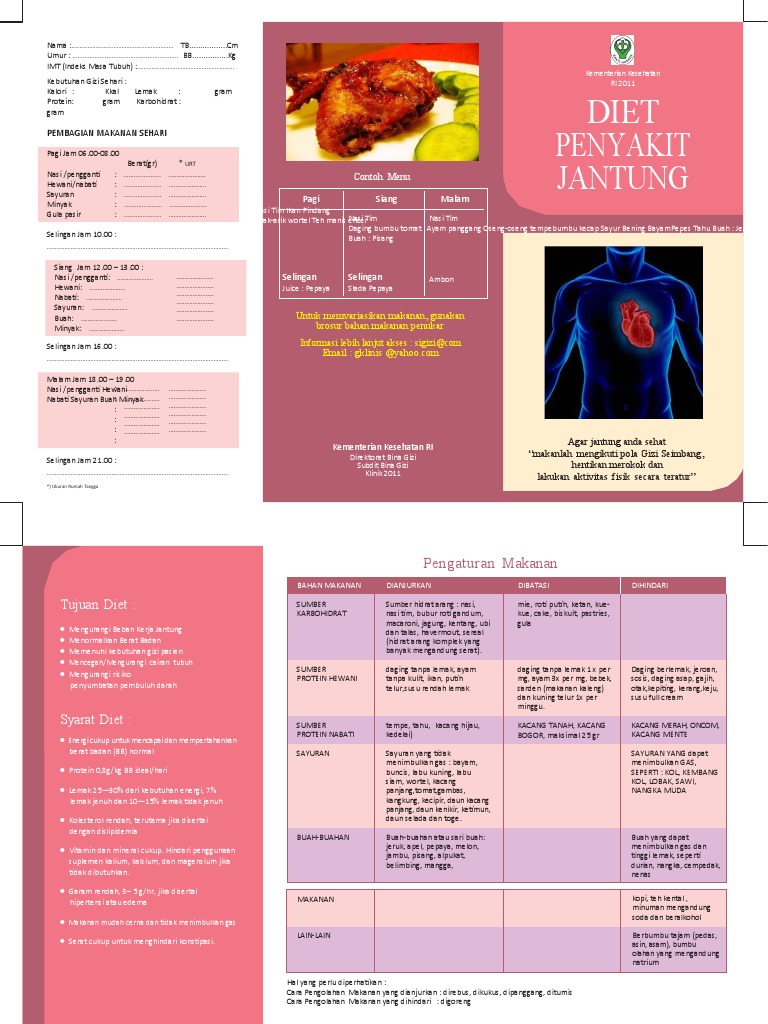 Leaflet Diet Jantung | PDF