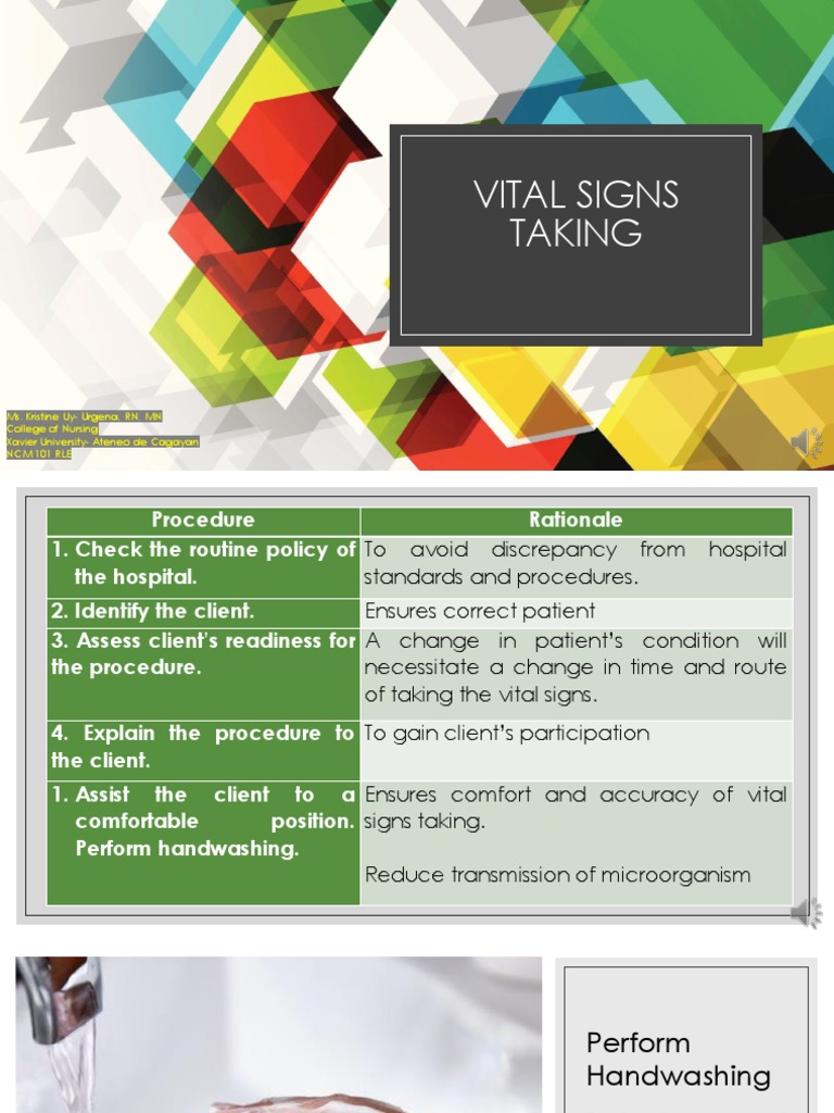 Vital Signs Taking: Ms. Kristine Uy-Urgena, RN, MN College of Nursing ...
