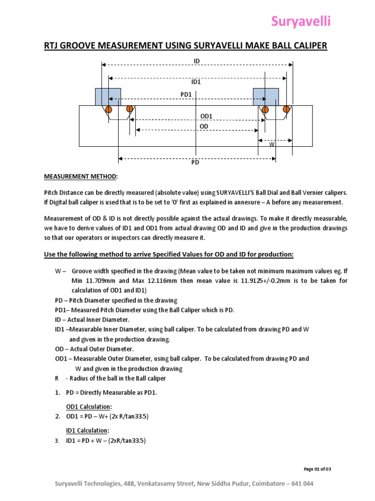 Suryavelli: RTJ Groove Measurement Using Suryavelli Make Ball Caliper | PDF