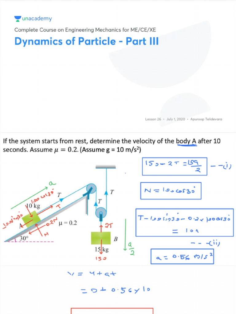 Dynamics of Particle Part III With Anno | PDF