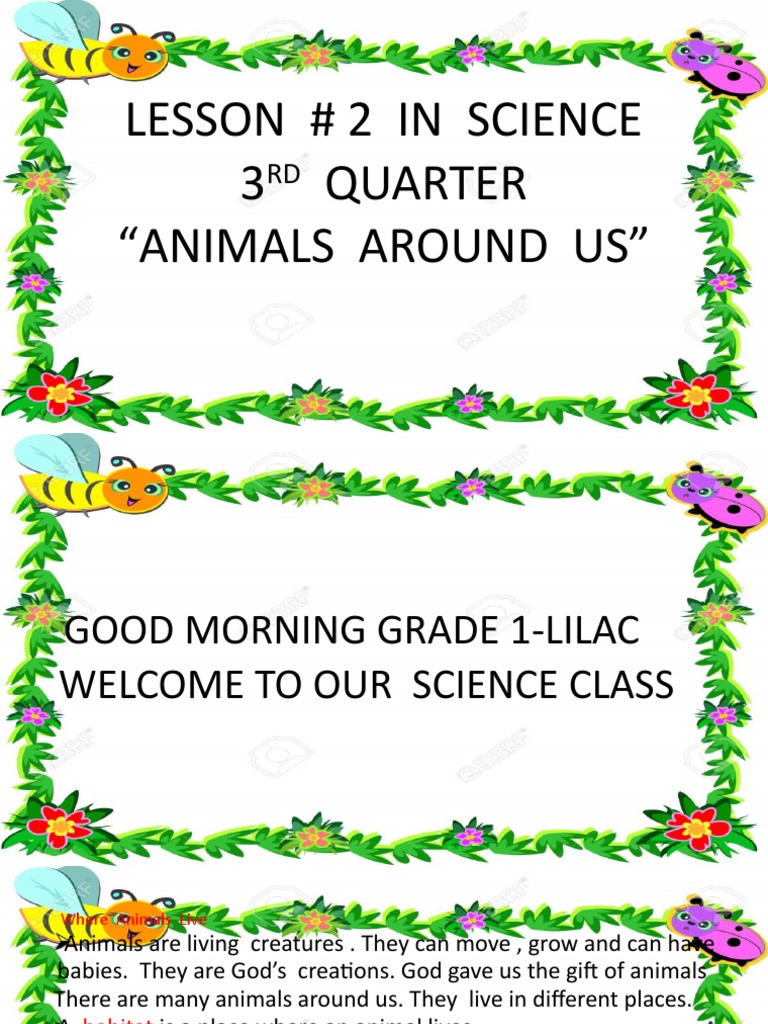 Animals Around Us: A Grade 1 Lesson | PDF | Zoo | Animals And Humans