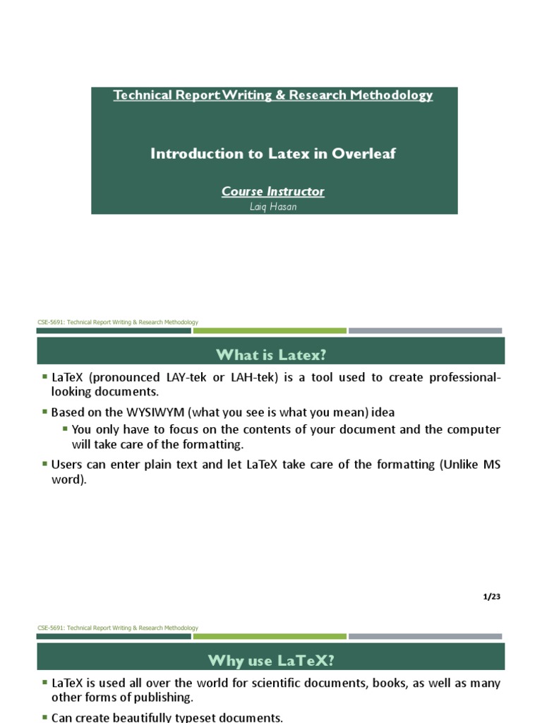 Introduction To Latex In Overleaf A Hands On Guide To Getting Started With The Latex