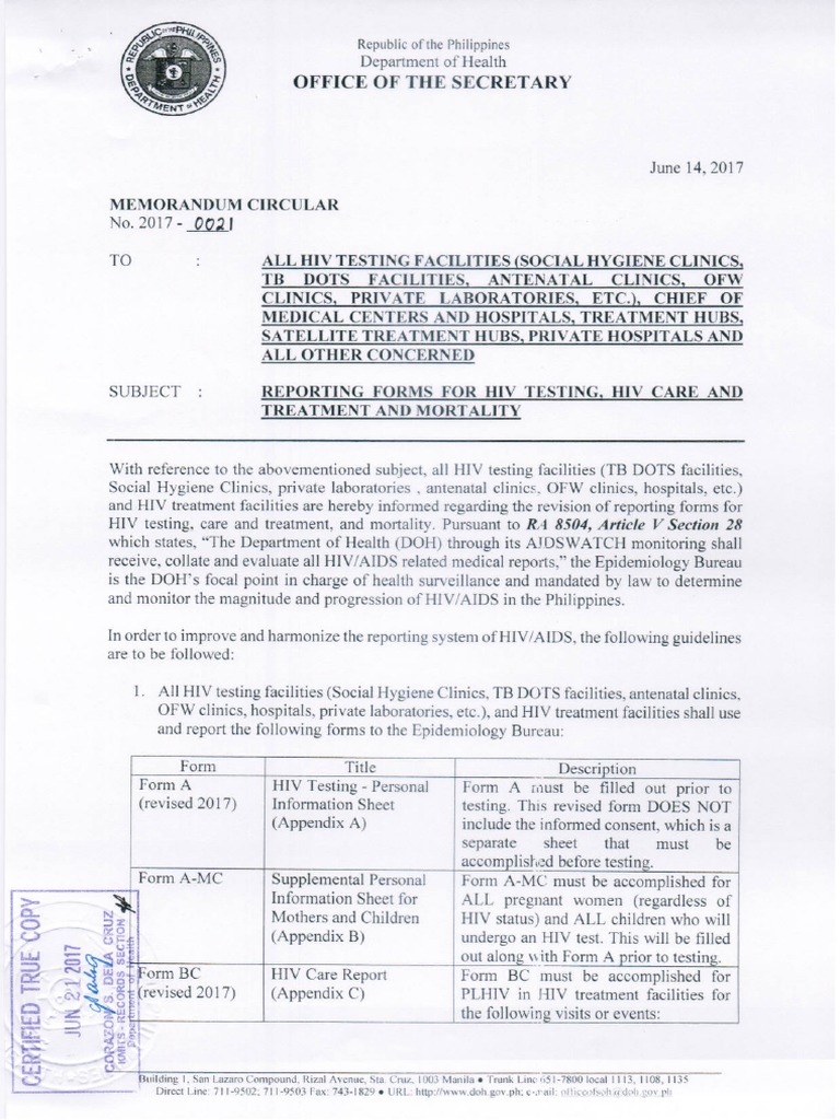 HIV Reporting Forms | PDF