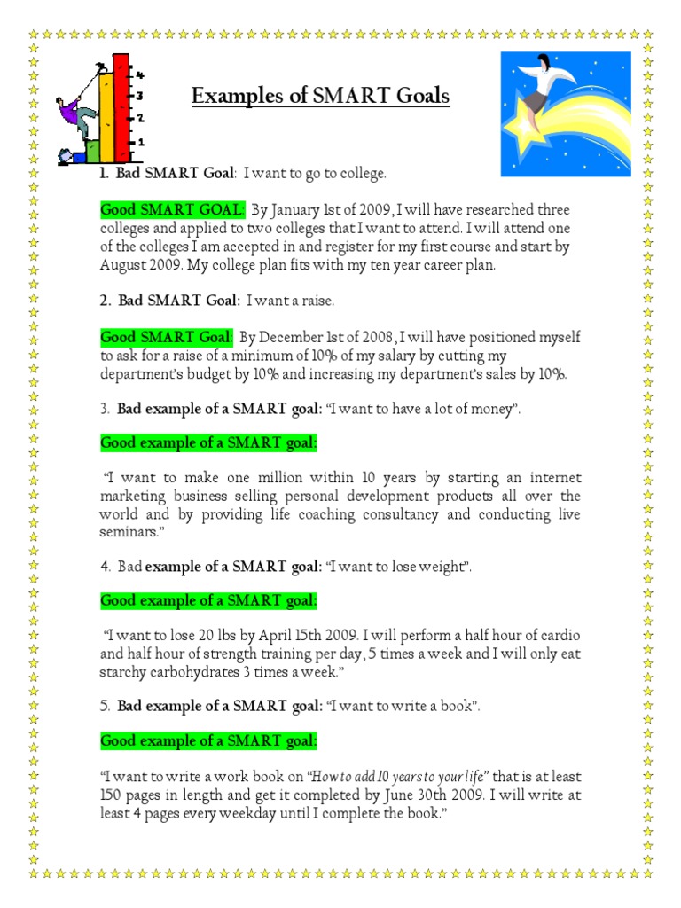 Examples of SMART Goals PDF | PDF