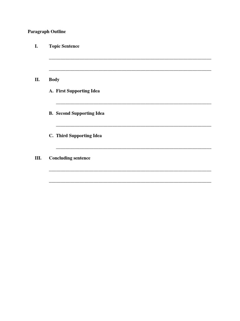 Paragraph Outline Template | PDF | Finance & Money Management