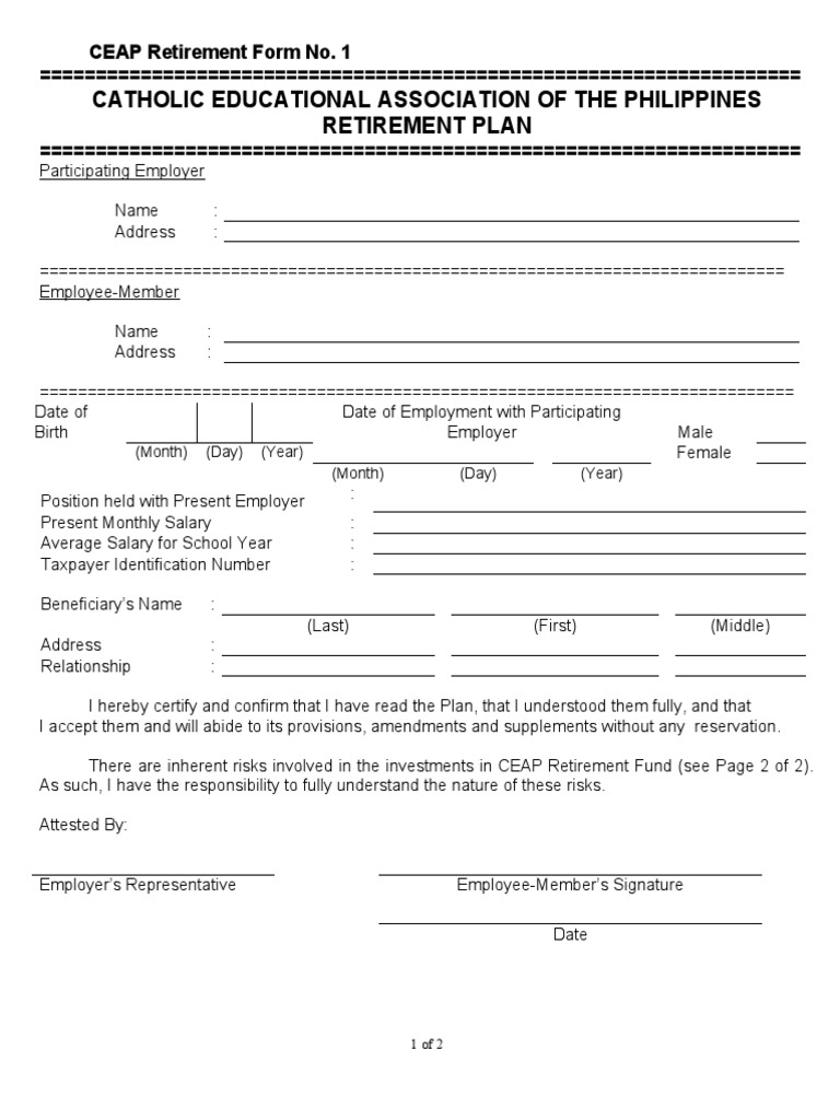 Catholic Educational Association of The Philippines Retirement Plan ...