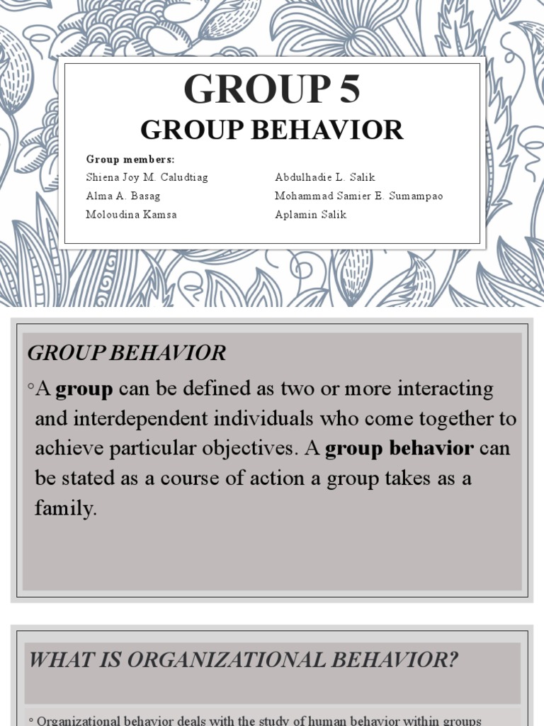 Group-5-Group Behavior | PDF | Behavior | Organizational Behavior
