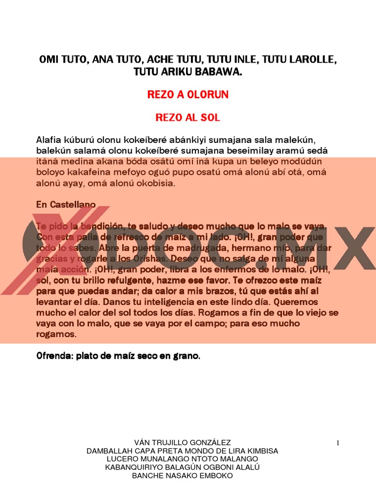 Xdoc - MX Cantos y Rezos de Los Santos Moyugba Rezo A | PDF