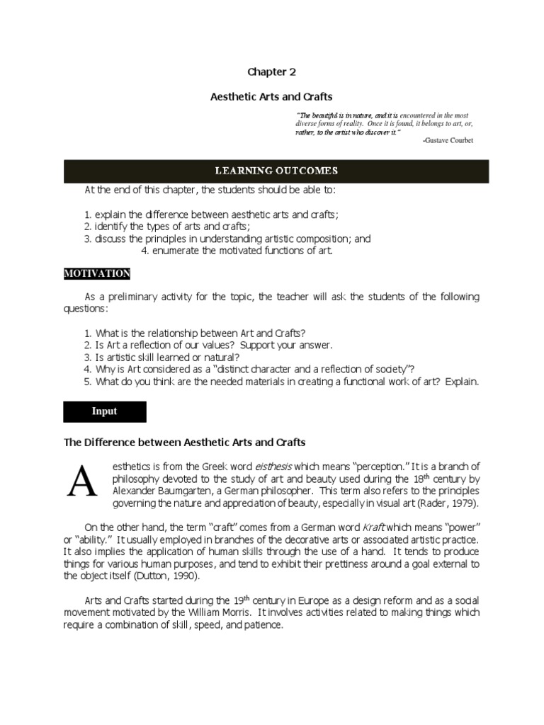 Art Appreciation - Module 2 - Week 2 | PDF | Textiles | Aesthetics