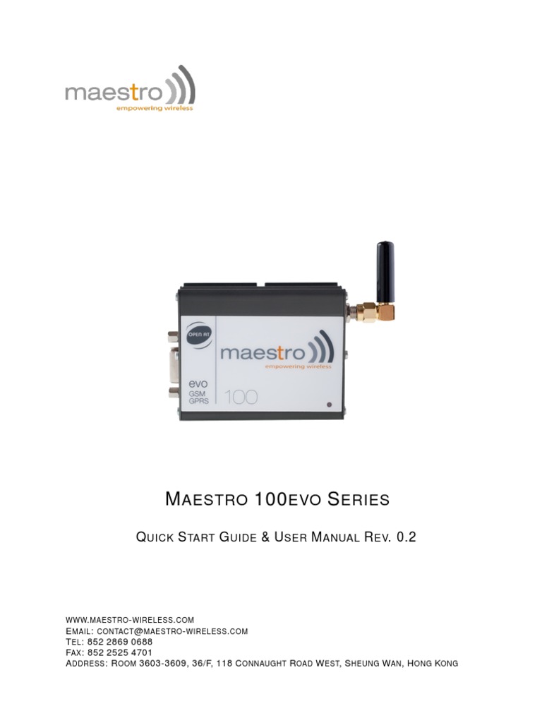 M100evo Quick Start Guide User Manual Rev02 3 | PDF | Modem | General ...