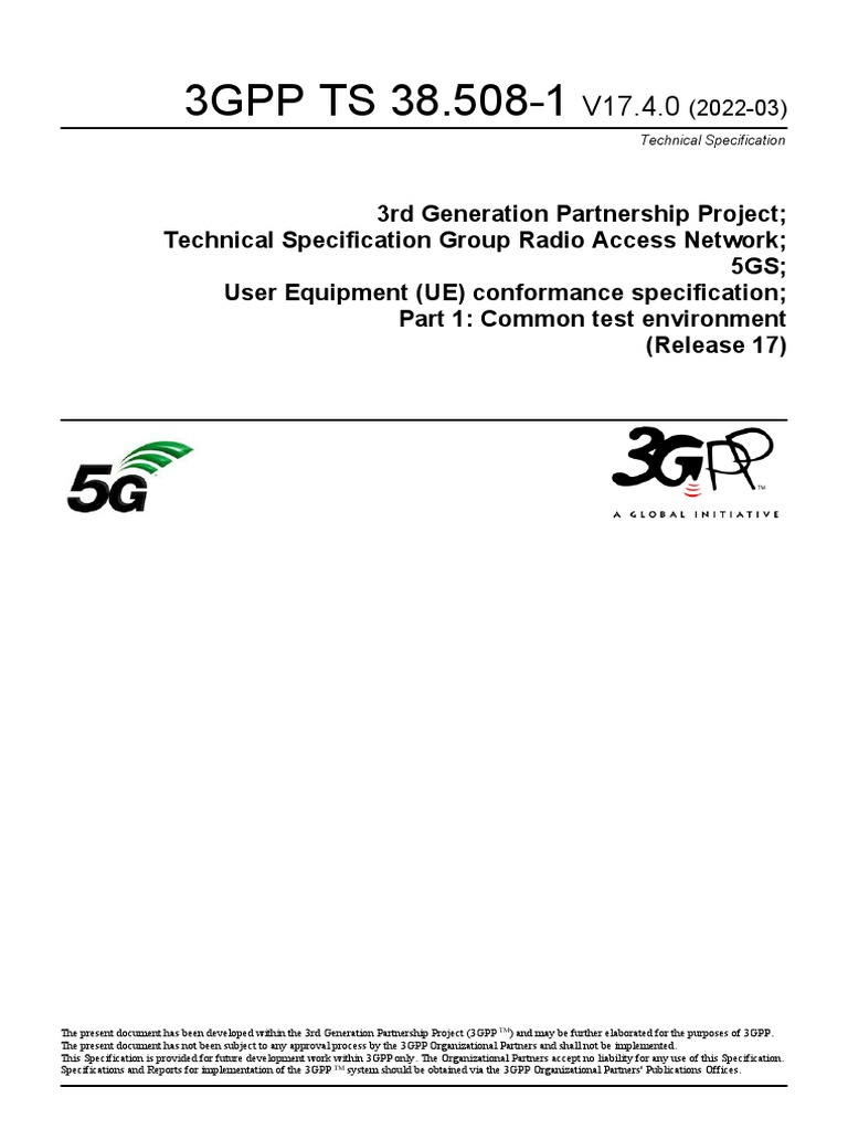 3GPP TS 38.508-1 | PDF | Service Industries | Computer Science