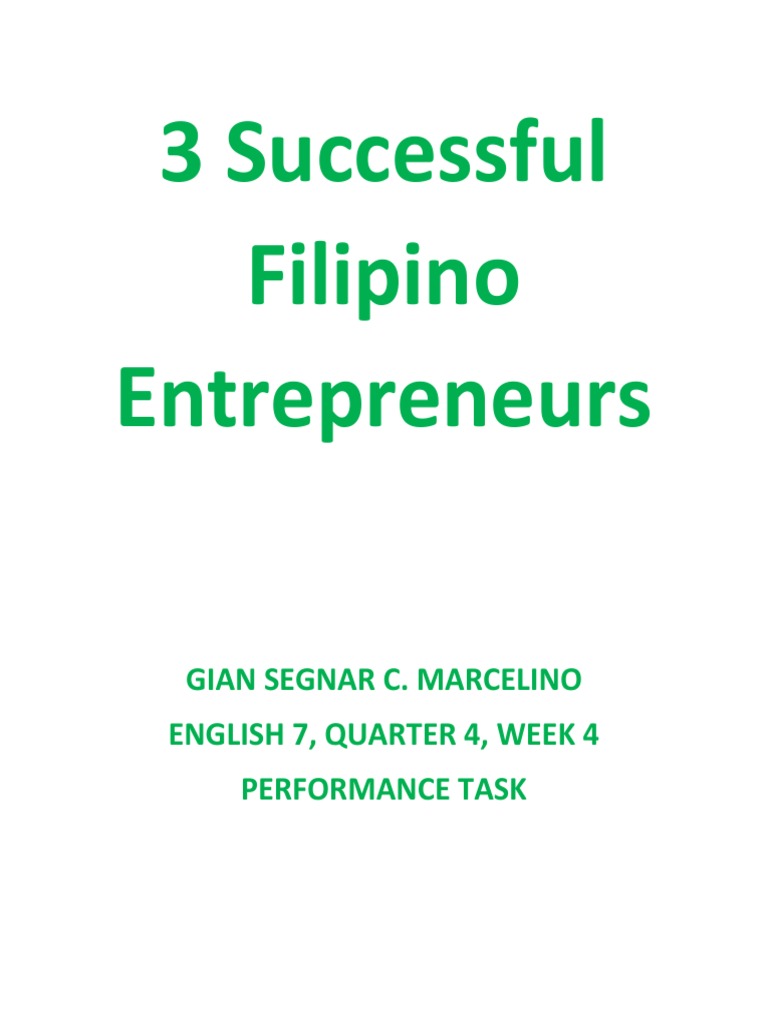 3 Inspiring Filipino Entrepreneurs | PDF