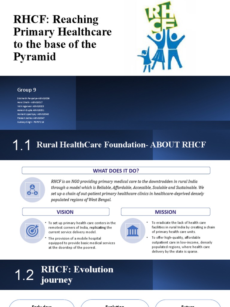 RHCF: Reaching Primary Healthcare To The Base of The Pyramid | PDF ...