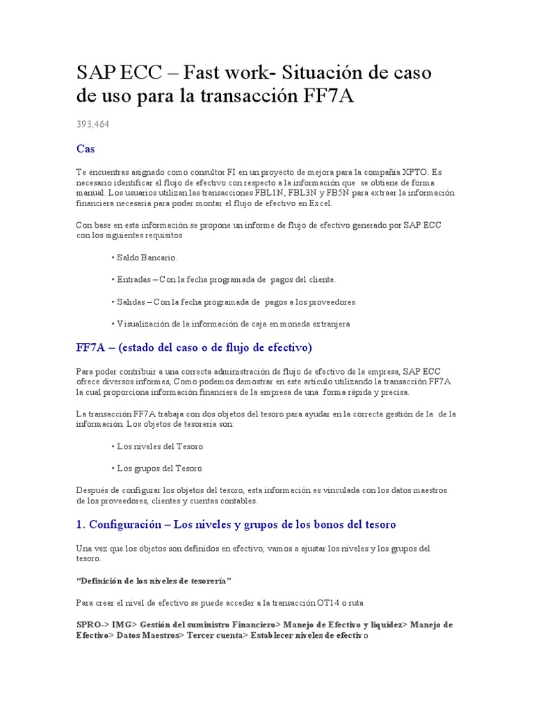 Flujo de Efectivo en SAP ECC con FF7A | PDF | Moneda | Tipo de cambio
